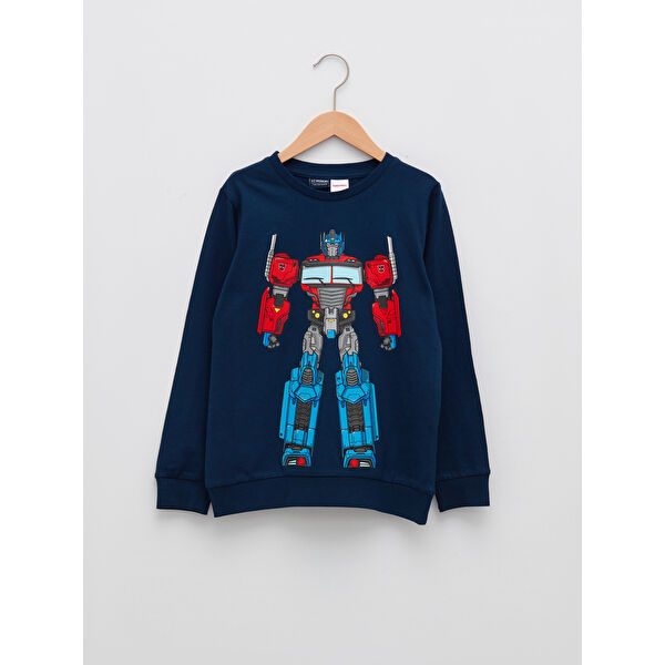 Bisiklet Yaka Transformers Baskılı Uzun Kollu Erkek Çocuk Sweatshirt Bisiklet Yaka Transformers Baskılı Uzun Kollu Erkek Çocuk Sweatshirt