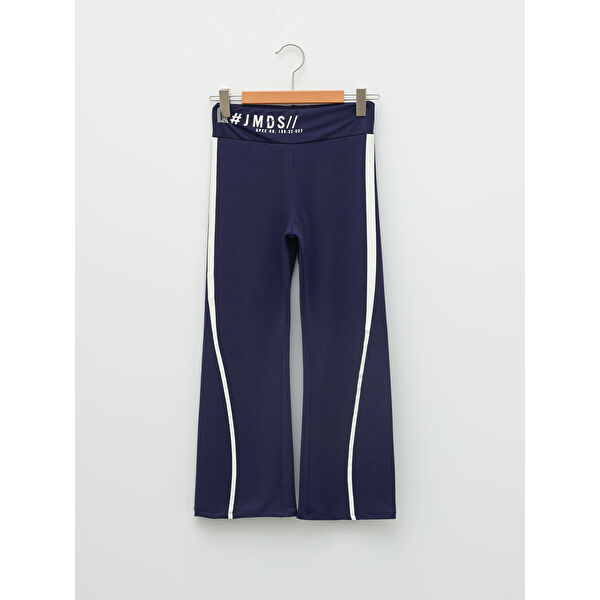 Beli Lastikli Baskılı Kız Çocuk Tayt Pantolon