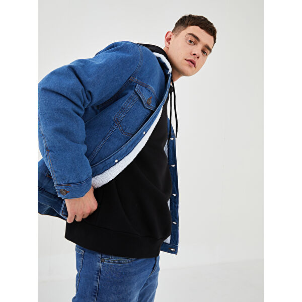 Standart Kalıp Erkek Jean Ceket