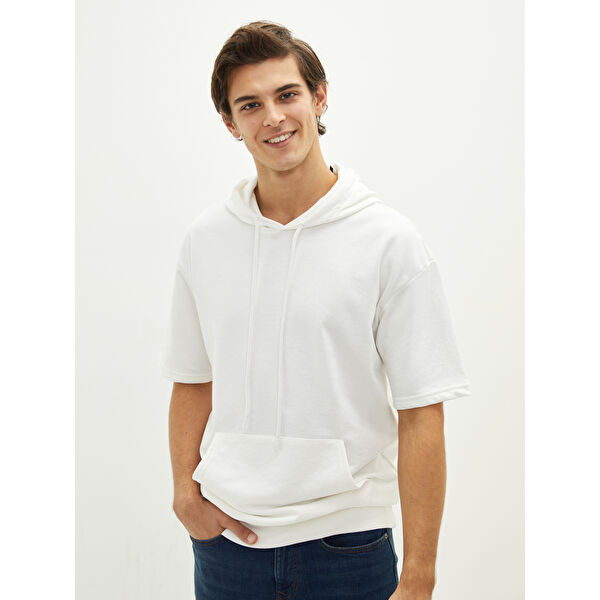 LCW CASUAL Kapüşonlu Kısa Kollu Basic Kalın Erkek Sweatshirt LCW CASUAL Kapüşonlu Kısa Kollu Basic Kalın Erkek Sweatshirt