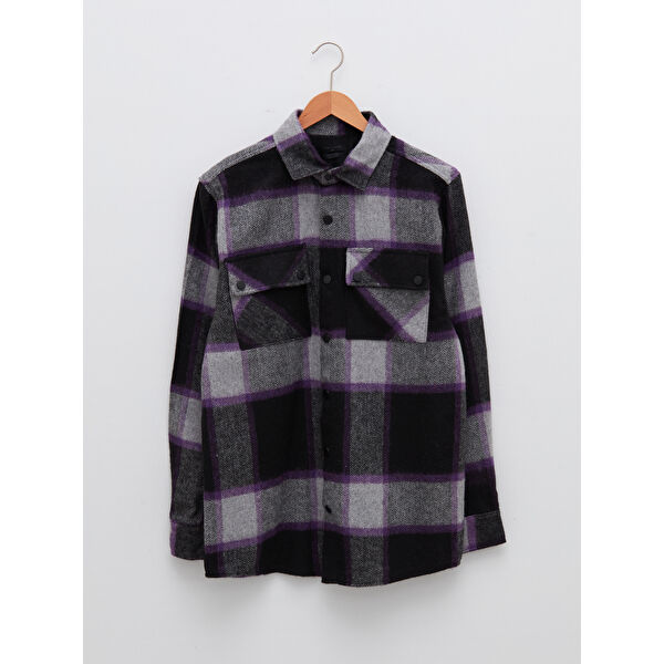 Regular Fit Uzun Kollu Ekose Erkek Gömlek Ceket Regular Fit Uzun Kollu Ekose Erkek Gömlek Ceket