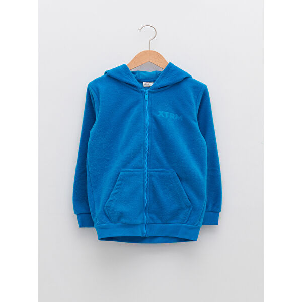 Kapüşonlu Nakış Detaylı Uzun Kollu Polar Erkek Çocuk Fermuarlı Sweatshirt Kapüşonlu Nakış Detaylı Uzun Kollu Polar Erkek Çocuk Fermuarlı Sweatshirt