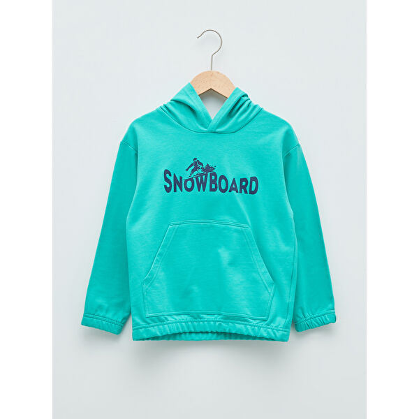 Kapüşonlu Baskılı Uzun Kollu Erkek Çocuk Sweatshirt Kapüşonlu Baskılı Uzun Kollu Erkek Çocuk Sweatshirt