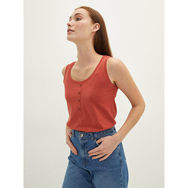 LCW BASIC U Yaka Düz Kolsuz Pamuklu Kadın Atlet