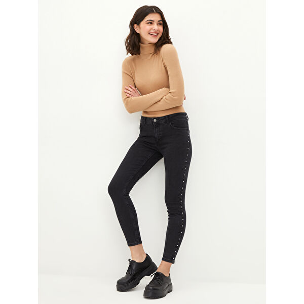 Normal Bel Skinny Fit Cep Detaylı Rodeo Kadın Jean Pantolon Normal Bel Skinny Fit Cep Detaylı Rodeo Kadın Jean Pantolon