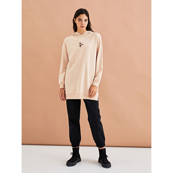 Beli Lastikli Düz Cep Detaylı Gabardin Kadın Harem Pantolon