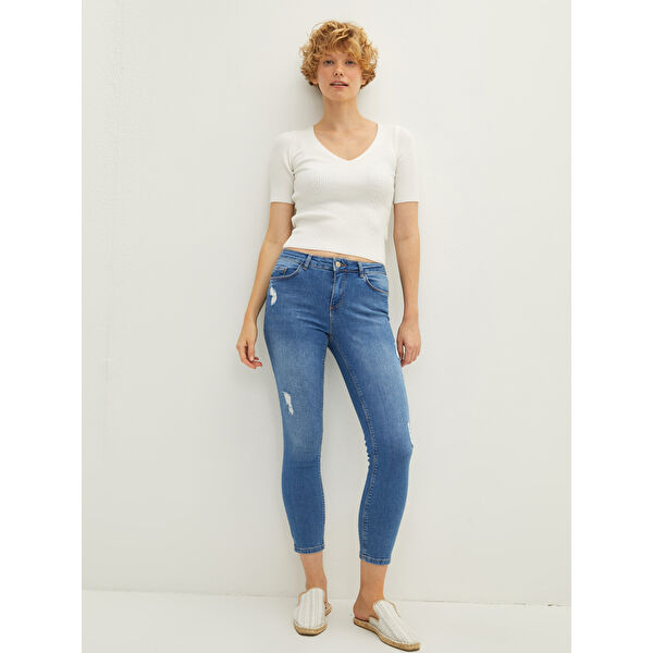 Yüksek Bel Skinny Fit Cep Detaylı Kadın Rodeo Jean Pantolon Yüksek Bel Skinny Fit Cep Detaylı Kadın Rodeo Jean Pantolon