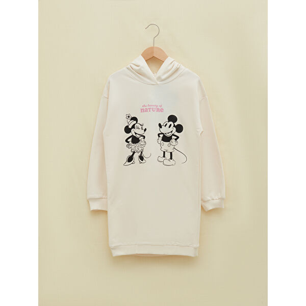 Kapüşonlu Minnie ve Mickey Mouse Baskılı Uzun Kollu Organik Pamuklu Kız Çocuk Elbise Kapüşonlu Minnie ve Mickey Mouse Baskılı Uzun Kollu Organik Pamuklu Kız Çocuk Elbise