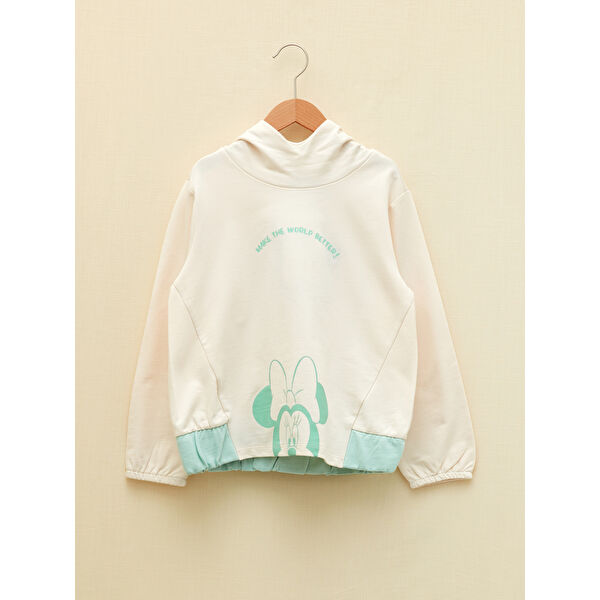 Kapüşonlu Minnie Mouse Baskılı Uzun Kollu Organik Pamuklu Kız Çocuk Sweatshirt Kapüşonlu Minnie Mouse Baskılı Uzun Kollu Organik Pamuklu Kız Çocuk Sweatshirt