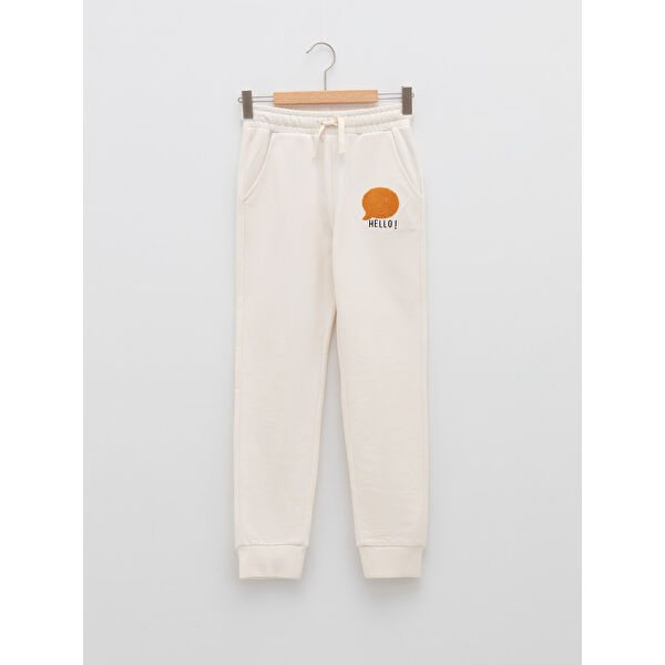 Beli Lastikli Baskılı Kız Çocuk Jogger Eşofman Altı