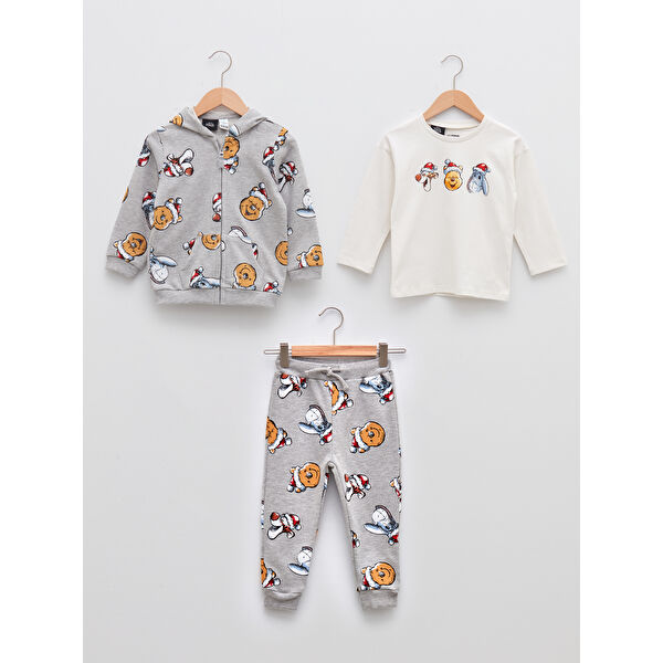 Winnie the Pooh Baskılı Uzun Kollu Erkek Bebek 3'lü Takım Winnie the Pooh Baskılı Uzun Kollu Erkek Bebek 3'lü Takım