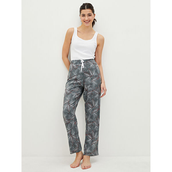 LCW DREAM Beli Lastikli Desenli Viskon Kadın Pijama Alt