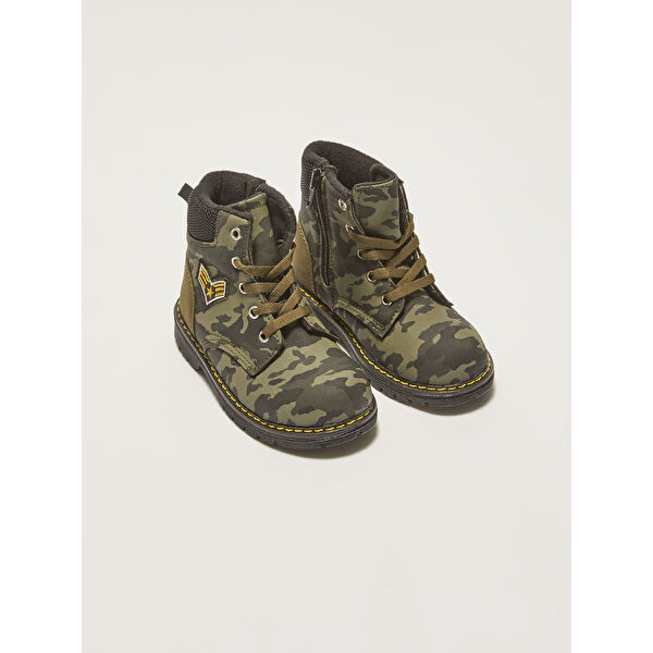 Bağcık ve Fermuarlı Kamuflaj Desenli Erkek Bebek Bot Bağcık ve Fermuarlı Kamuflaj Desenli Erkek Bebek Bot
