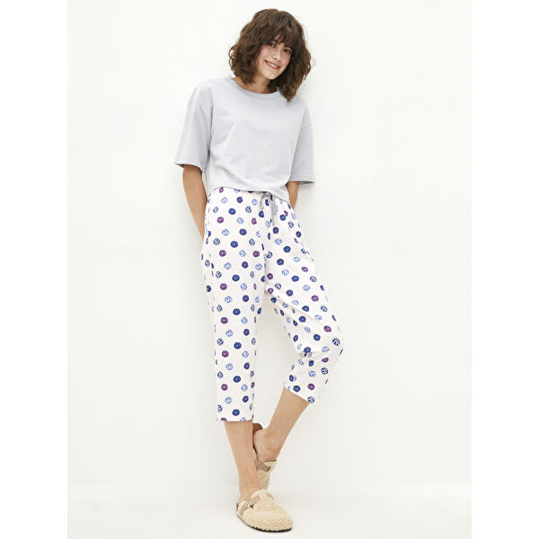 LCW DREAM Beli Lastikli Çizgili Pamuklu Kadın Pijama Alt