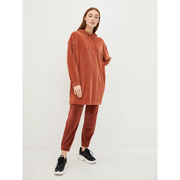 Beli Lastikli Düz Kadife Kadın Eşofman Altı Beli Lastikli Düz Kadife Kadın Eşofman Altı