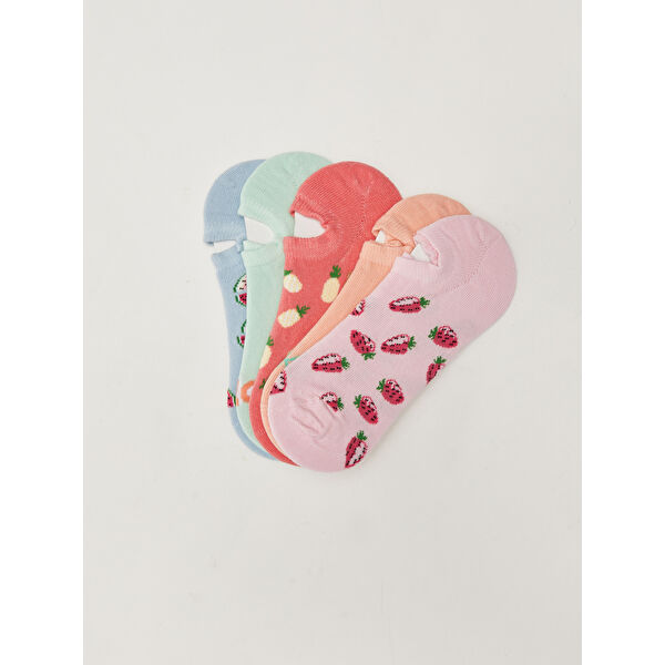 Desenli Kız Çocuk Patik Çorap 5'li