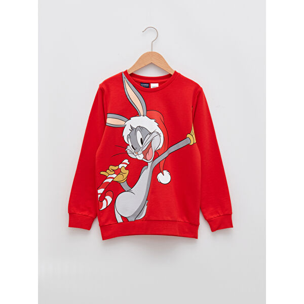 Bisiklet Yaka Bugs Bunny Baskılı Uzun Kollu Erkek Çocuk Sweatshirt Bisiklet Yaka Bugs Bunny Baskılı Uzun Kollu Erkek Çocuk Sweatshirt