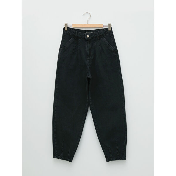 Yüksek Bel Slouchy Cep Detaylı Kadın Rodeo Jean Pantolon Yüksek Bel Slouchy Cep Detaylı Kadın Rodeo Jean Pantolon