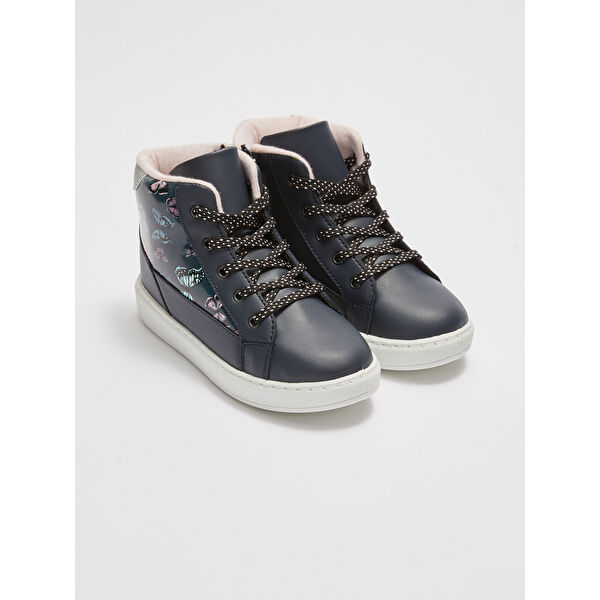 Baskılı Bağcık ve Fermuarlı Kız Çocuk Bot Baskılı Bağcık ve Fermuarlı Kız Çocuk Bot