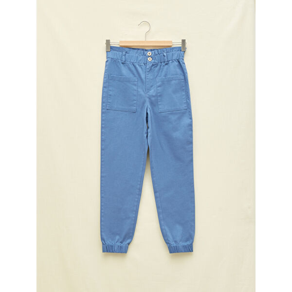 Beli Lastikli Basic Pamuklu Kız Çocuk Jogger Pantolon Beli Lastikli Basic Pamuklu Kız Çocuk Jogger Pantolon