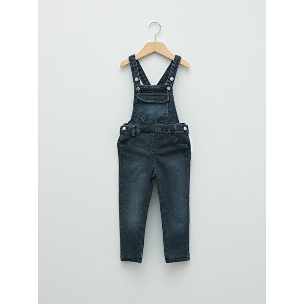 Beli Lastikli Basic Kız Bebek Jean Salopet Beli Lastikli Basic Kız Bebek Jean Salopet