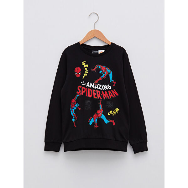 Bisiklet Yaka Spiderman Baskılı Uzun Kollu Erkek Çocuk Sweatshirt Bisiklet Yaka Spiderman Baskılı Uzun Kollu Erkek Çocuk Sweatshirt