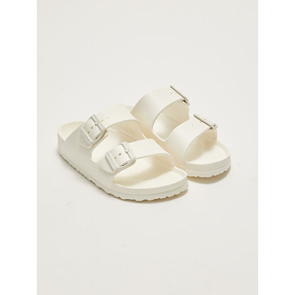 Çift Bantlı Toka Detaylı Kadın Plaj Terliği