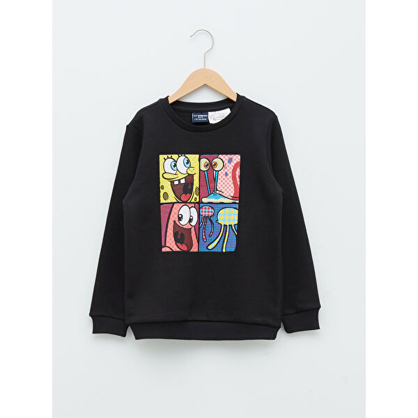 Bisiklet Yaka Sünger Bob Baskılı Uzun Kollu Erkek Çocuk Sweatshirt Baba ve Oğul Kombini Bisiklet Yaka Sünger Bob Baskılı Uzun Kollu Erkek Çocuk Sweatshirt Baba ve Oğul Kombini