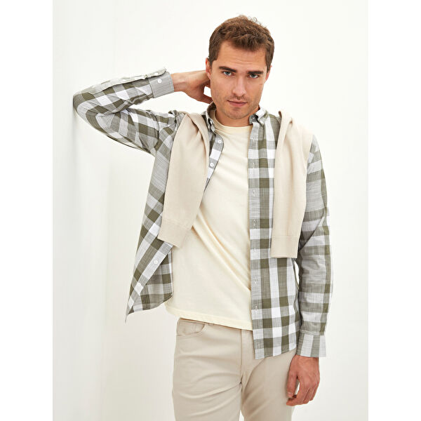 Regular Fit Uzun Kollu Ekose Erkek Gömlek