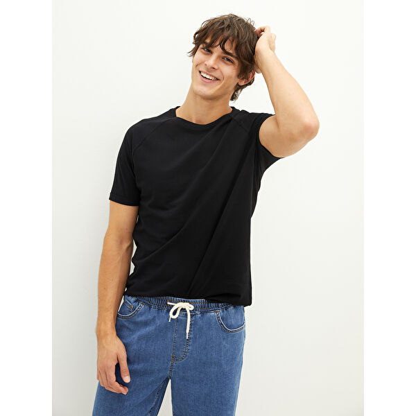 Bisiklet Yaka Kısa Kollu Basic Erkek Tişört