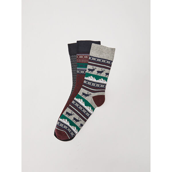 Desenli Erkek Soket Çorap 3'lü