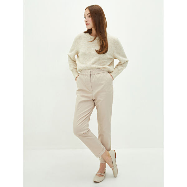 Beli Lastikli Düz Cep Detaylı Kadın Pantolon