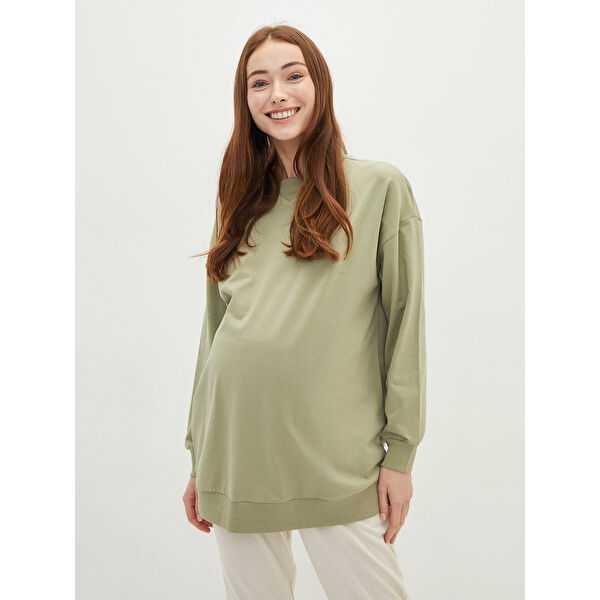 Bisiklet Yaka Düz Uzun Kollu Hamile Sweatshirt Bisiklet Yaka Düz Uzun Kollu Hamile Sweatshirt