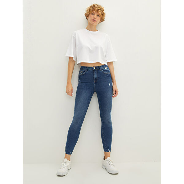 Yüksek Bel Süper Skinny Fit Cep Detaylı Kadın Rodeo Jean Pantolon Yüksek Bel Süper Skinny Fit Cep Detaylı Kadın Rodeo Jean Pantolon