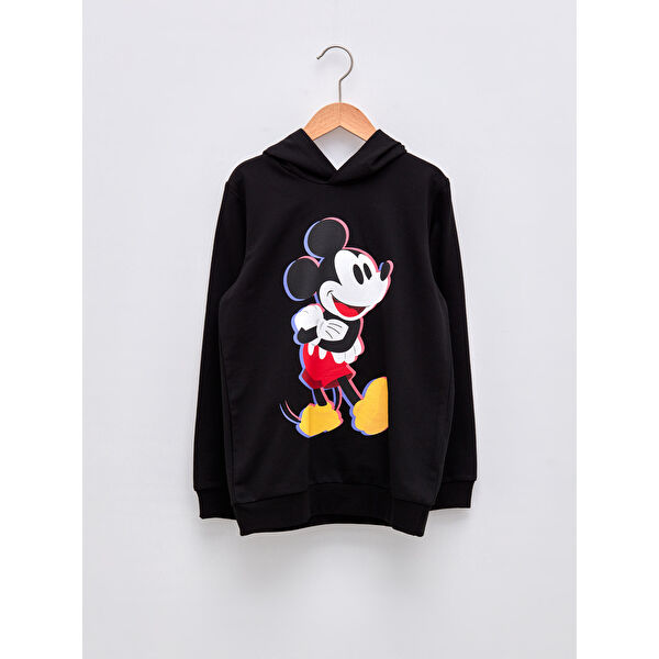 Kapüşonlu Mickey Mouse Baskılı Uzun Kollu Erkek Çocuk Sweatshirt Kapüşonlu Mickey Mouse Baskılı Uzun Kollu Erkek Çocuk Sweatshirt