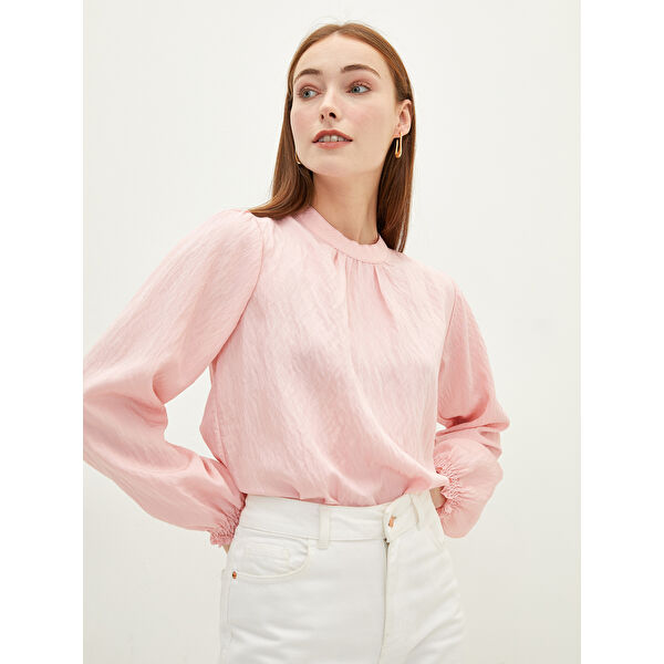 LCW CLASSIC Hakim Yaka Düz Uzun Kollu Poplin Kadın Bluz