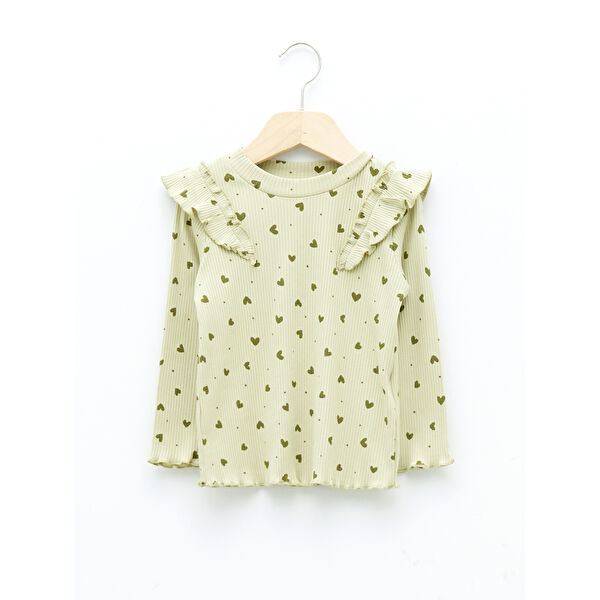 Bisiklet Yaka Uzun Kollu Puantiye Desenli Kız Bebek Tişört Bisiklet Yaka Uzun Kollu Puantiye Desenli Kız Bebek Tişört