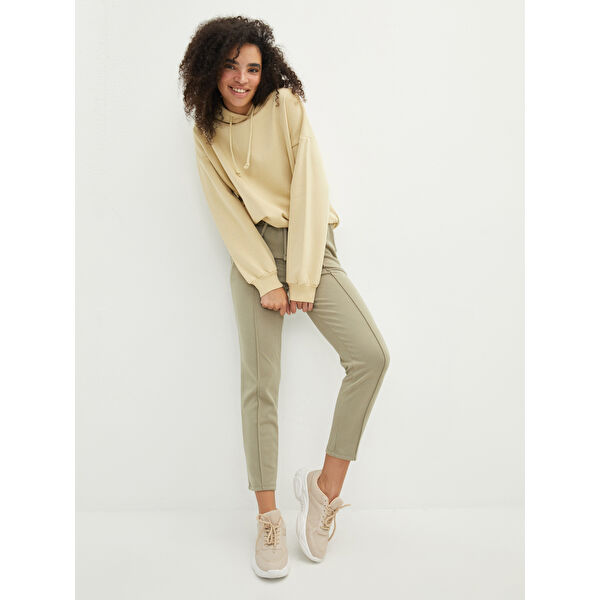 Beli Lastikli Bağlama Detaylı Kadın Pantolon Beli Lastikli Bağlama Detaylı Kadın Pantolon