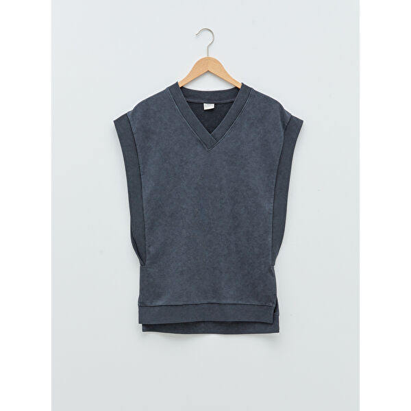 V Yaka Kolsuz Basic Erkek Çocuk Sweatshirt V Yaka Kolsuz Basic Erkek Çocuk Sweatshirt