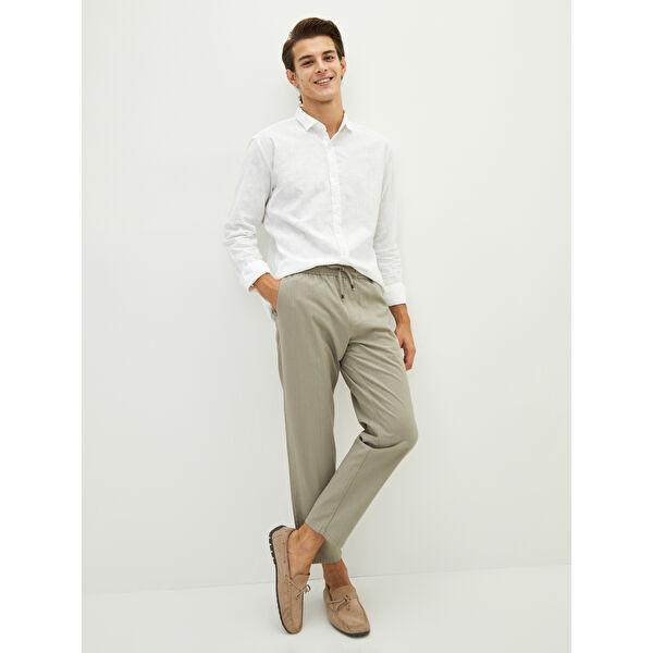 Slim Fit Dokulu Erkek Pantolon