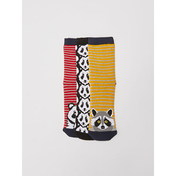 Desenli Erkek Çocuk Kalın Havlu Soket Çorap 3'lü