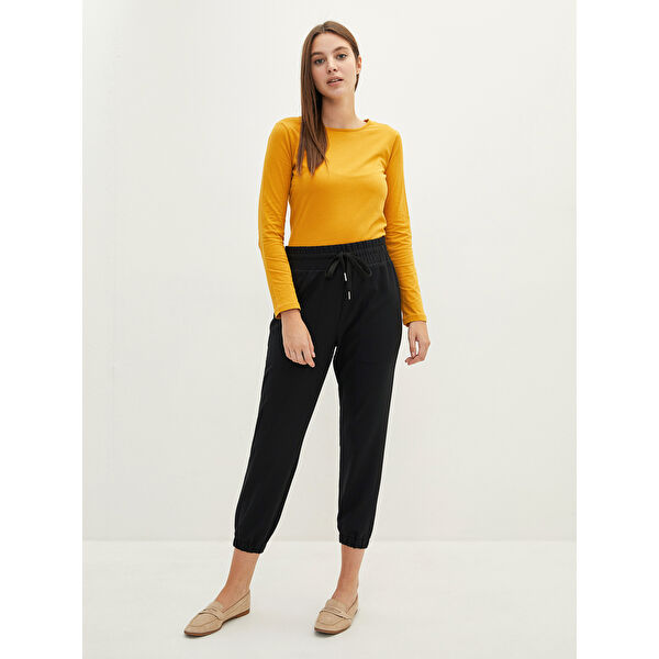 Beli Lastikli Düz Cep Detaylı Kadın Jogger Pantolon