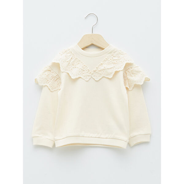 Bisiklet Yaka Uzun Kollu Kız Bebek Sweatshirt