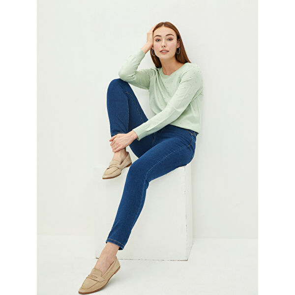 Skinny Fit Cep Detaylı Kadın Rodeo Jean Pantolon Skinny Fit Cep Detaylı Kadın Rodeo Jean Pantolon