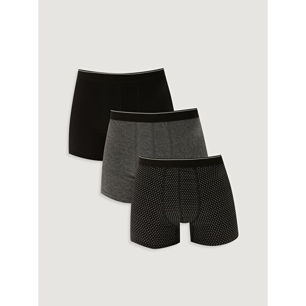 Standart Kalıp Esnek Kumaş Erkek Boxer 3'lü Standart Kalıp Esnek Kumaş Erkek Boxer 3'lü