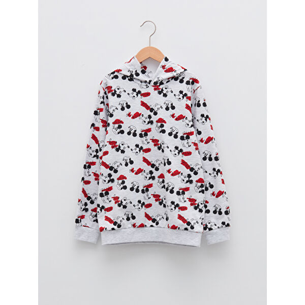 Kapüşonlu Mickey Mouse Baskılı Uzun Kollu Erkek Çocuk Sweatshirt Kapüşonlu Mickey Mouse Baskılı Uzun Kollu Erkek Çocuk Sweatshirt