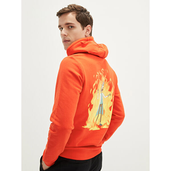 Kapüşonlu Uzun Kollu Rick and Morty Baskılı Erkek Sweatshirt Kapüşonlu Uzun Kollu Rick and Morty Baskılı Erkek Sweatshirt