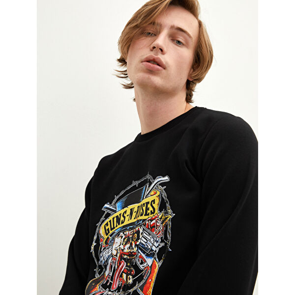 Bisiklet Yaka Uzun Kollu Guns N'Roses Erkek Sweatshirt Bisiklet Yaka Uzun Kollu Guns N'Roses Erkek Sweatshirt