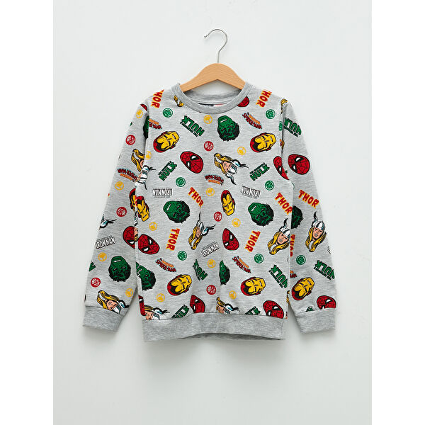 Bisiklet Yaka Avengers Baskılı Uzun Kollu Erkek Çocuk Sweatshirt Bisiklet Yaka Avengers Baskılı Uzun Kollu Erkek Çocuk Sweatshirt