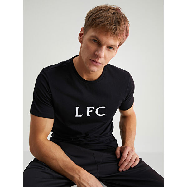 Bisiklet Yaka Kısa Kollu Baskılı Erkek Spor Tişört